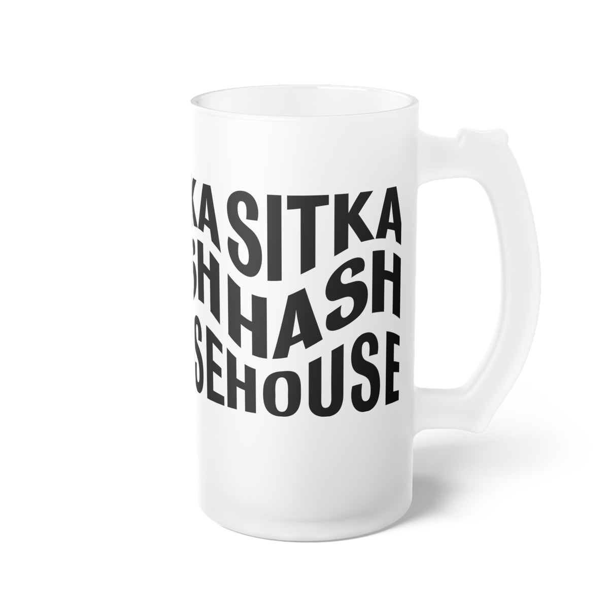 Wavy Logo Frosted Glass Beer Mug – Sitka Shop